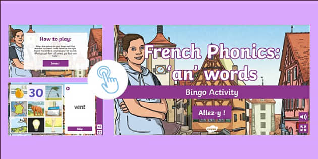 👉 French Phonics: 'an' words Interactive Bingo Game