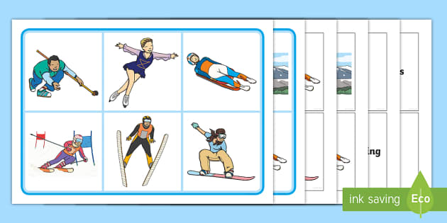 Winter Olympics Matching Cards and Board Game