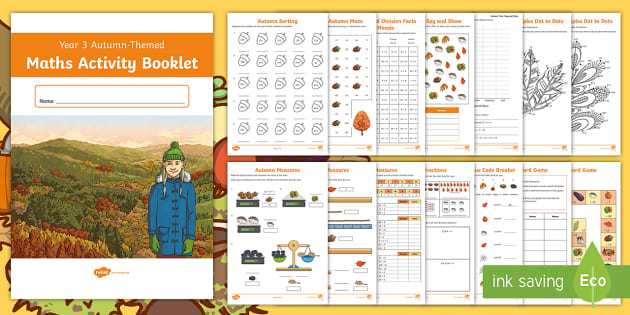 Year 3 Autumn-Themed Home Learning Maths Activity Booklet