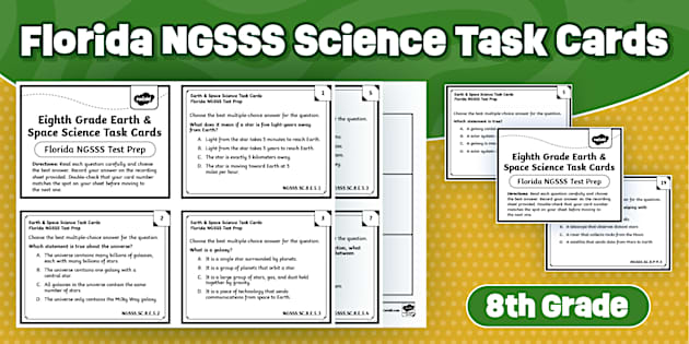 Eighth Grade Earth & Space Science Task Cards | Florida
