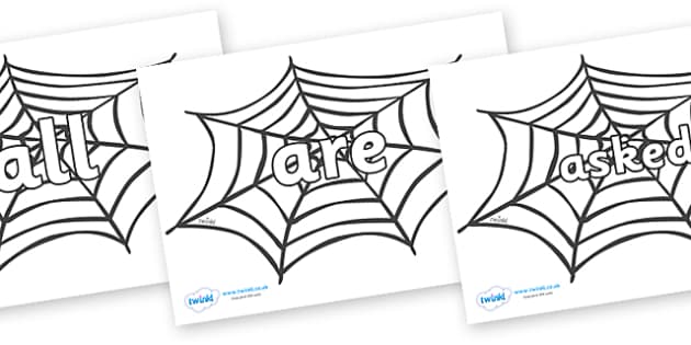 Tricky Words on Spiders Web (Teacher-Made) - Twinkl