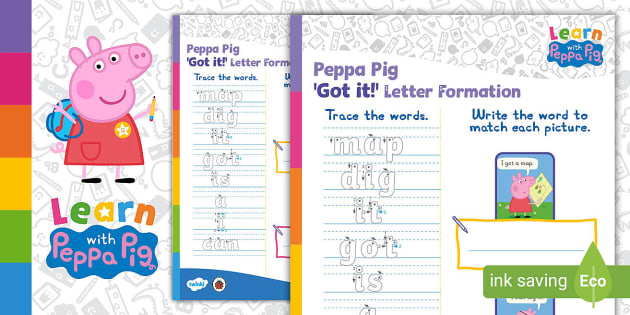 FREE! - Peppa Pig 'Got It!' Letter Formation Activity Sheet