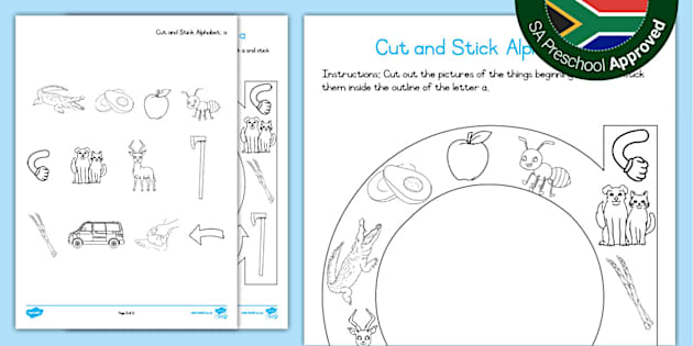 Alphabet Cut and Stick Activity Sheet - a - Twinkl