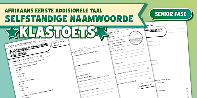 Senior Fase Afrikaans - Selfstandige Naamwoorde- Klastoets