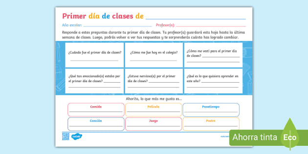 Ficha de actividad: Cápsula del Tiempo - Mi primer día de clases Ficha de actividad: Cápsula del Tiempo - Mi primer día de clases