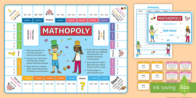 Addition and Subtraction Tables Games | Mathopoly