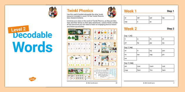 Level 2 Phonics Word Booklet (professor feito) - Twinkl