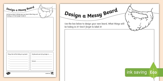 Design a Messy Beard Worksheet (teacher made) - Twinkl