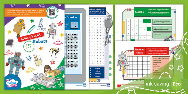 Robots Activity Booklet Ages 7 9 Teacher Made Twinkl