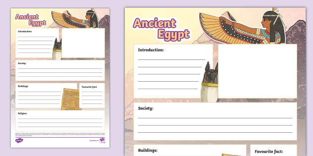 Ancient Egypt Non-Chronological Report Template - Twinkl