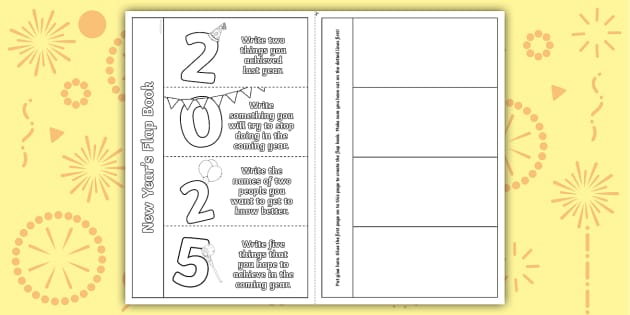 New Year's Flap Book Activity: 2025 (teacher made) - Twinkl