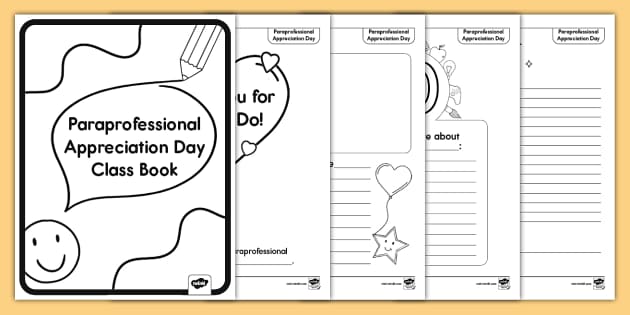Paraprofessional Appreciation Day Class Book for K-2nd Grade Paraprofessional Appreciation Day Class Book for K-2nd Grade
