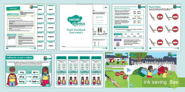 Level 6 Week 3 Lesson 1 Pack - Adding -es to Words Ending in 'y'