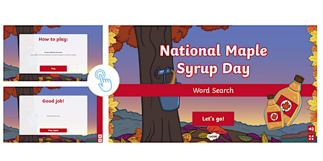 National Maple Syrup Day Interactive Word Search - Twinkl