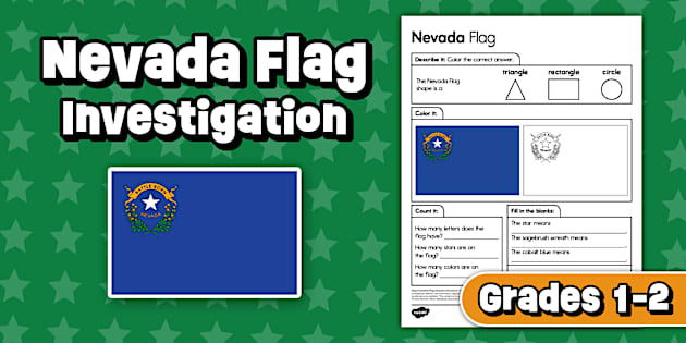 Nevada Flag Investigation Worksheet for 1st-2nd Grade