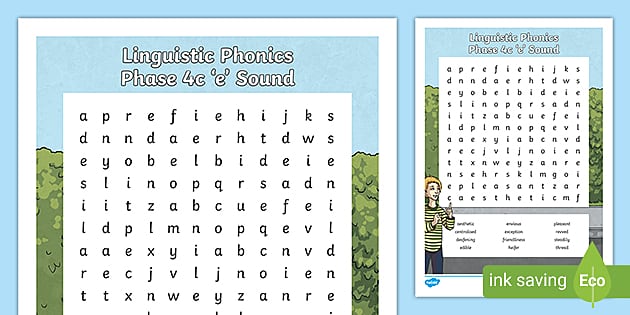 Linguistic Phonics Phase 4c 'e' Sound Word Search - Twinkl
