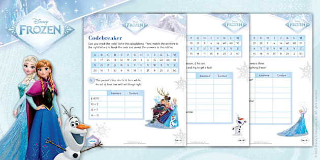 Frozen: Math Codebreaker for 1st-2nd Grade (Teacher-Made)