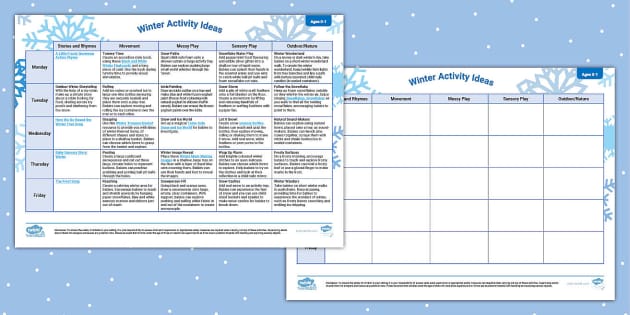EYFS Baby Room Planning: Winter (teacher made) - Twinkl