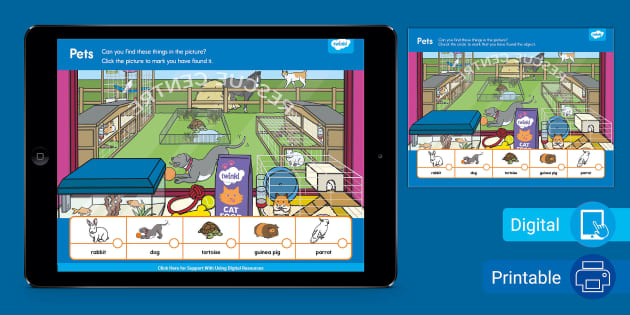 Pets Can You Find? Picture Activity (teacher made) - Twinkl