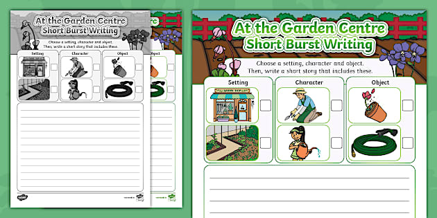 At the Garden Centre Short Burst Writing Template - Twinkl