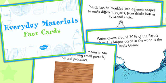 Editable Everyday Materials Fact Cards (teacher made)