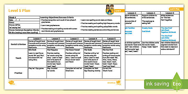 ee and ea Lesson Plans - Primary Resources (teacher made)