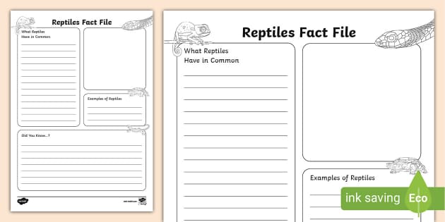Reptiles Fact File Writing Frame (creat de profesori)