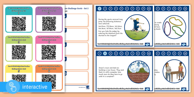 Year 5 NAPLAN-Style Word Problem Cards with QR Codes - Set 2