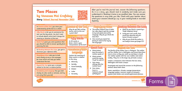 L4 November 2023 Two Places Essay Comprehension - Twinkl