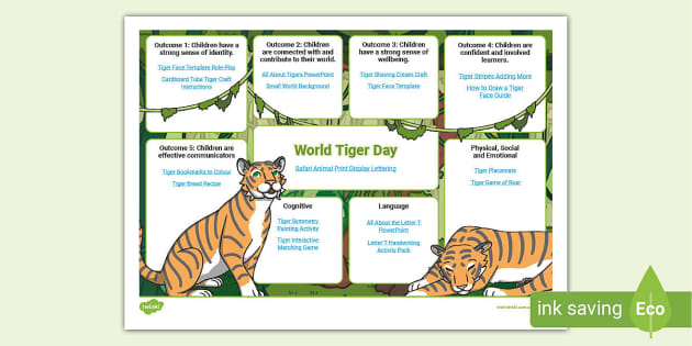 World Tiger Day Topic Planner - EYLF Planners (teacher made)