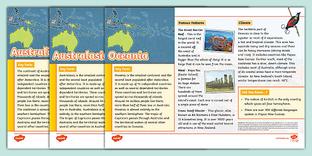 Oceania Fact File - Twinkl Geography Fact File - Twinkl