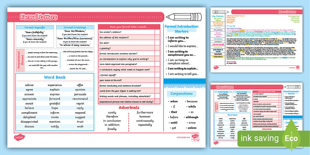 LKS2 Writing: Formal Letters Knowledge Organiser - Twinkl