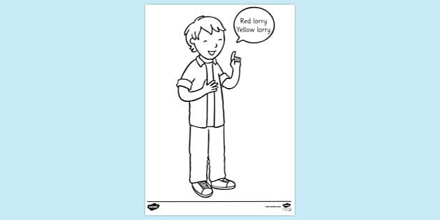 Child Speaking Clearly Colouring | Colouring Sheets
