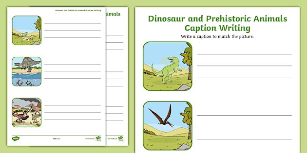 Dinosaurs and Prehistoric Animals Caption Writing Activity