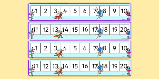 Roald Dahl Number Tracks 1 20 (teacher made) - Twinkl