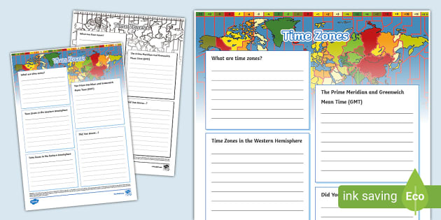 Time Zones Fact File Template (Teacher-Made) - Twinkl