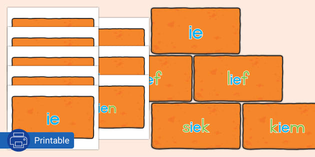Graad 1 Klanke Woordmuurkaarte ie - Twinkl