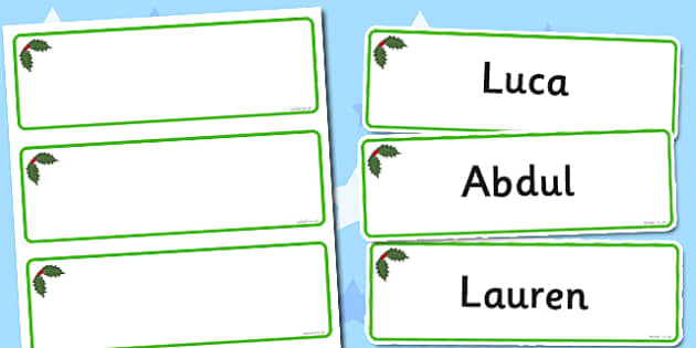FREE! - Holly Themed Editable Drawer-Peg-Name Labels (Blank)