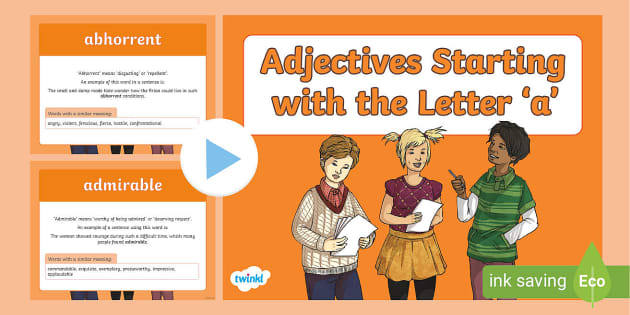 Adjectives Starting with the Letter 'A' Powerpoint - Twinkl