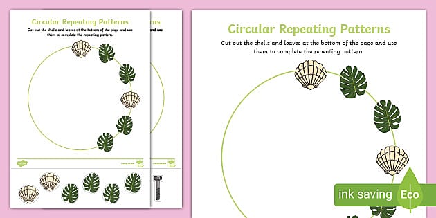👉 Circular Repeating Patterns Cutting Skills Activity