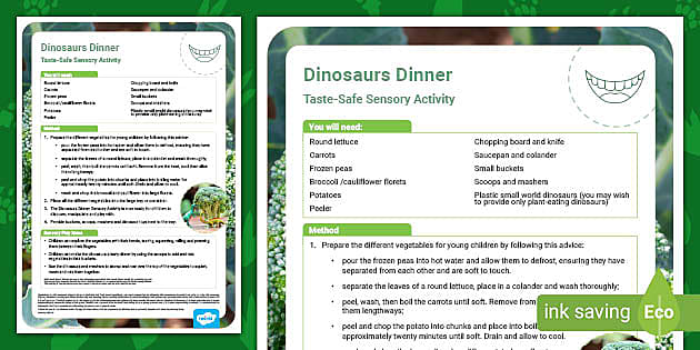 Dinosaur's Dinner Taste-Safe Sensory Activity (teacher made)