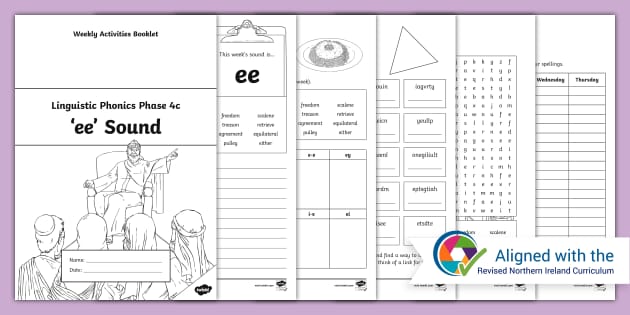 4c 'ee' Sound weekly Activity Booklet Twinkl NIreland
