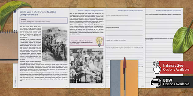 World War I: Shell Shock Reading Comprehension - Twinkl World War I: Shell Shock Reading Comprehension - Twinkl