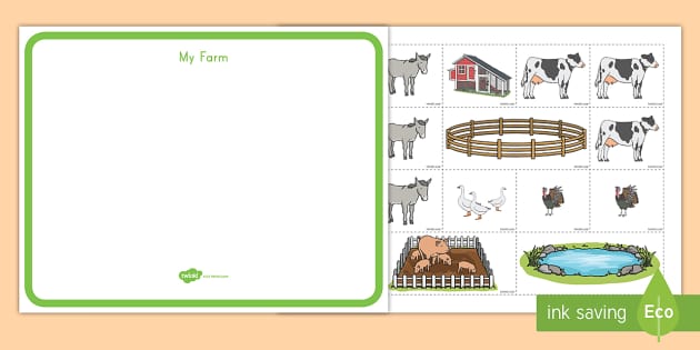 Farm Scene Cut and Paste Activity