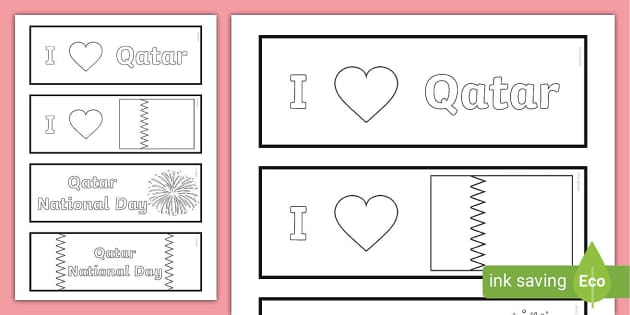 Qatar National Day Colouring Bookmarks - Twinkl