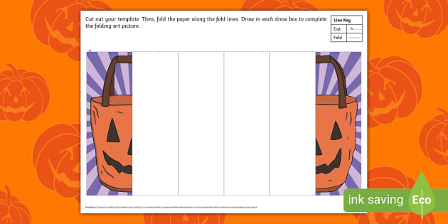 Halloween Basket Folding Art Template (teacher made)