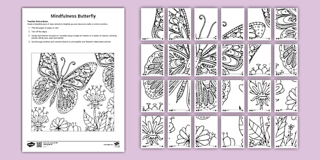 *NEW* Butterfly Mindfulness Collaborative Coloring Activity Pack