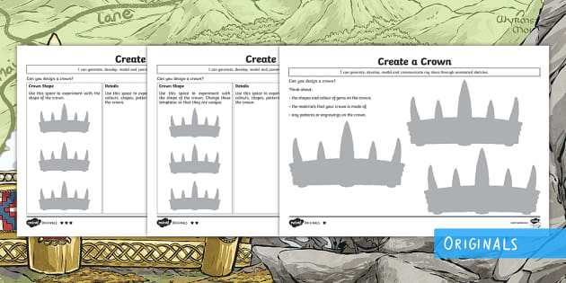 KS2 Create a Crown Differentiated Worksheet / Worksheet (KS2 Fantasy Story