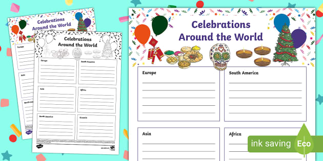 Celebrations Around the World Fact File Template - Twinkl