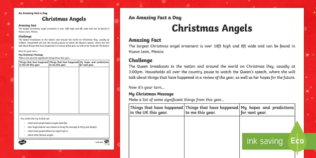 Amazing Fact a Day KS2 Countdown to Christmas Day 6 Christmas Messages